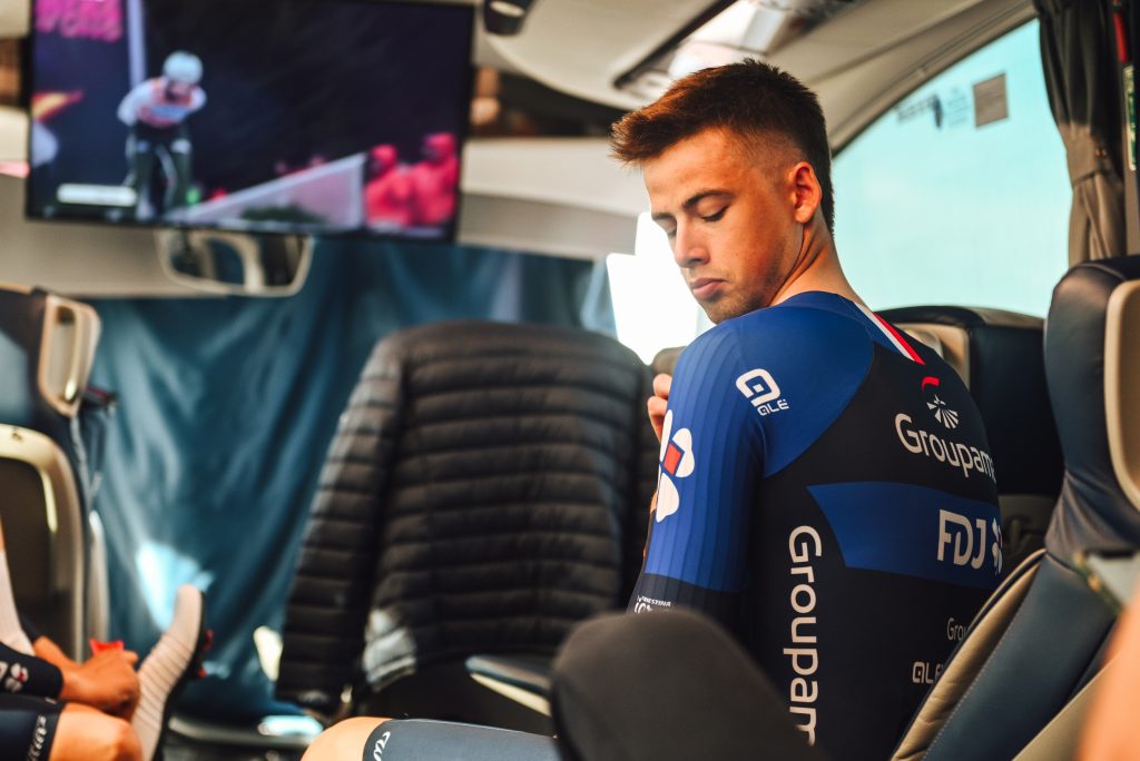 Sam Watson just outside the podium